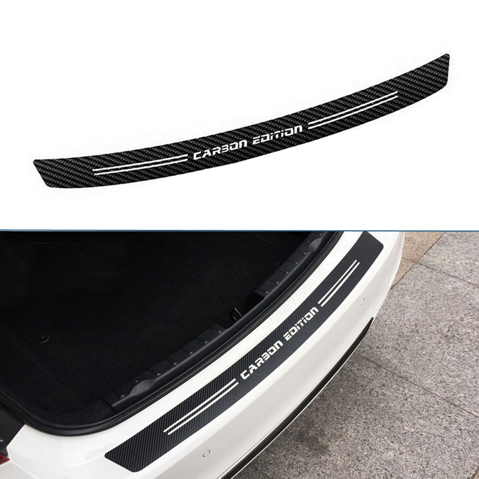 1x Carbon Fiber Sticker Car Rear Bumper Protector Corner Trim Guard ...