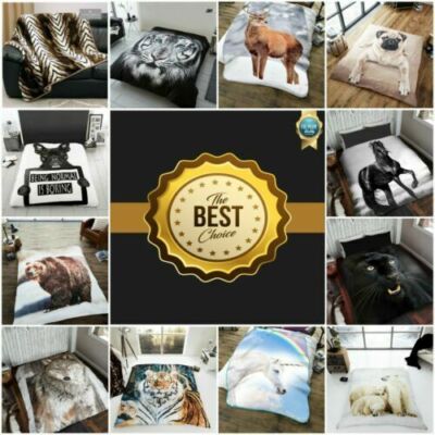 Luxury 3D Animal Skin Throw Print Blanket Soft Warm & Cosy Settee ...