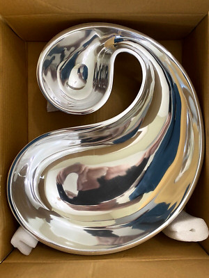 Nambe Morphik Metal Chip and Dip Bowl Silver mt0122 2009 Excellent Use Condition | eBay