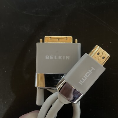 Belkin 12’ Foot HDMI to DVI Video Cable Connector Adaptor 24k Gold ...