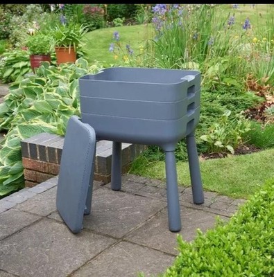 Garden Wormery Compost Bin 3 Tray Outdoor Food Waste Organic Recycling ...