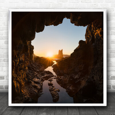 Seascape Australia Water Rock Cave Sunrise Opening Square Wall Art ...