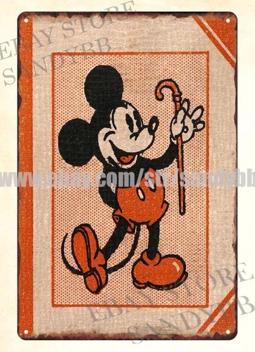 1932 MICKEY MOUSE metal tin sign garage poster reproduction wall art | eBay