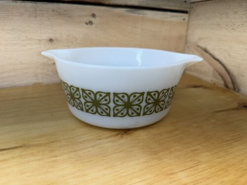 Vtg Pyrex Verde Green Square Flowers Casserole Dish 1.5 quart No Lid ...