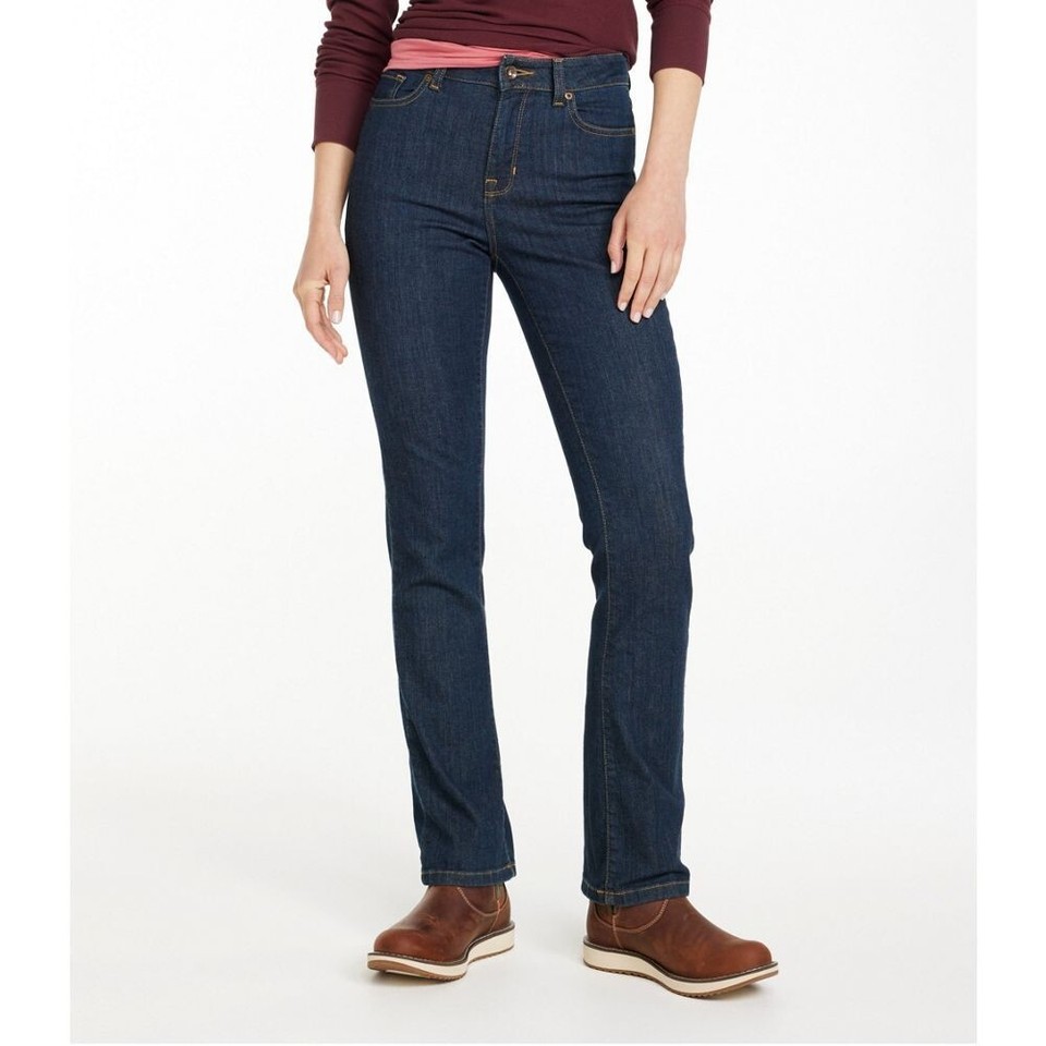 NWT Womens Size 12 12x31 LL Bean Blue High-Rise Bootcut True Shape ...