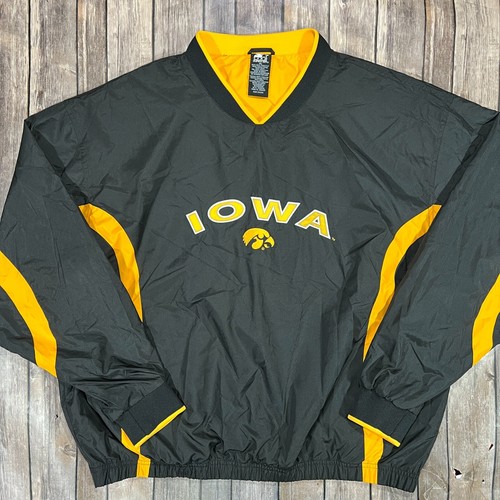 VINTAGE Iowa Hawkeyes Starter Jacket Windbreaker XL Mens Black Yellow ...