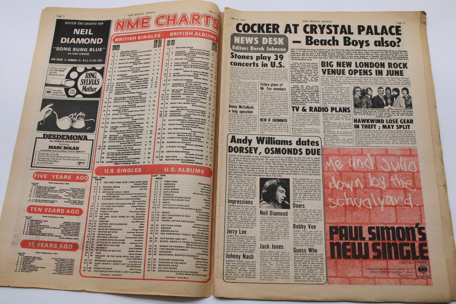 New Musical Express Vintage Pulp Music Magazine newspaper, 1972, T. Rex ...