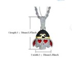 935 Silver Cartoon Rapper Hip Hop Men's Pendant With Simulated Multi ...