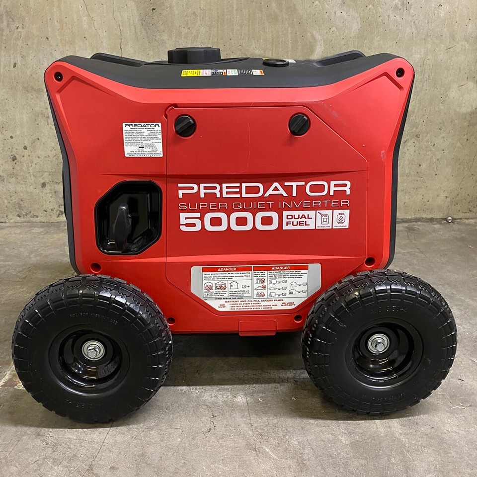 Predator 5000 Generator Wheel Kit- SOLID NEVER FLAT TIRES - LOCKING HUB ...