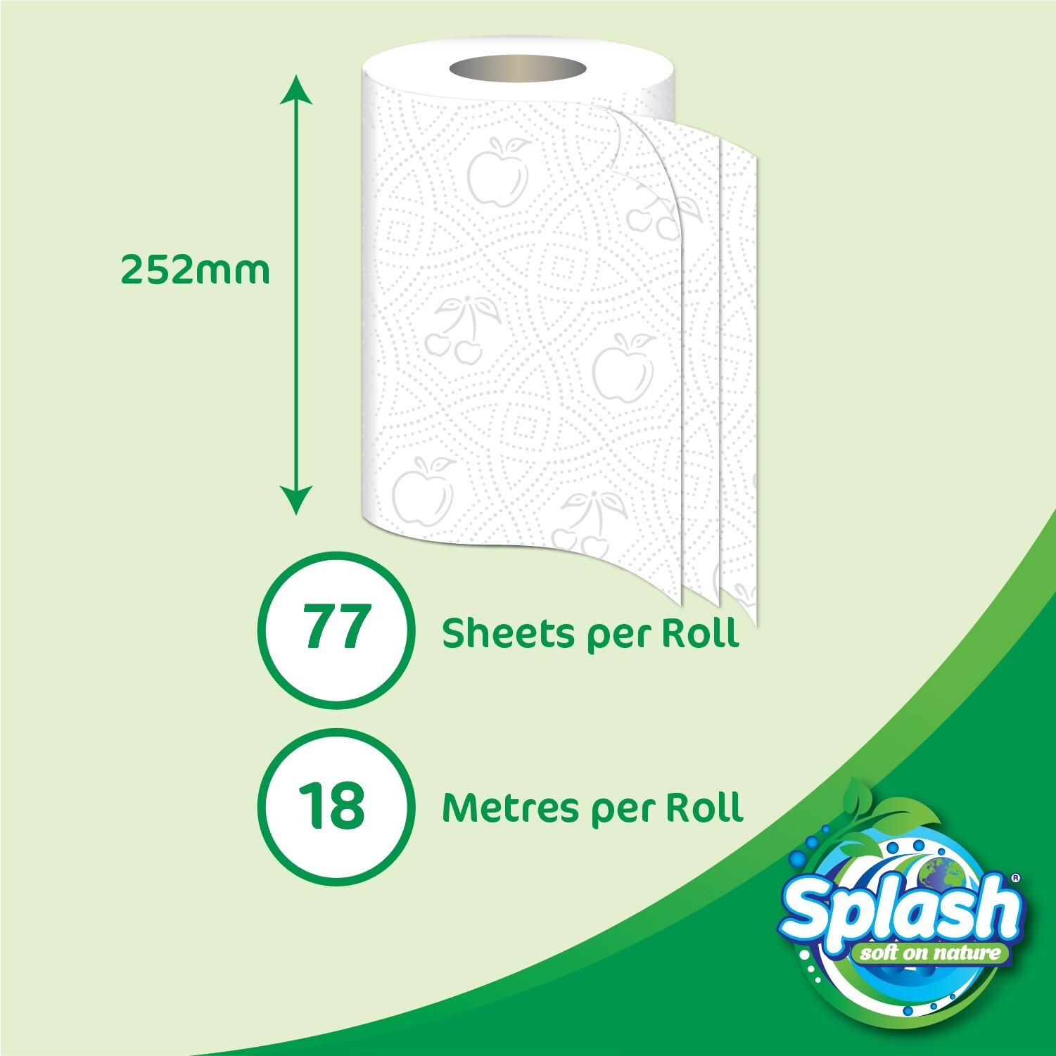 6 Splash X Large Kitchen Rolls Strong 3pack, 3PLY Towel Paper, like ...