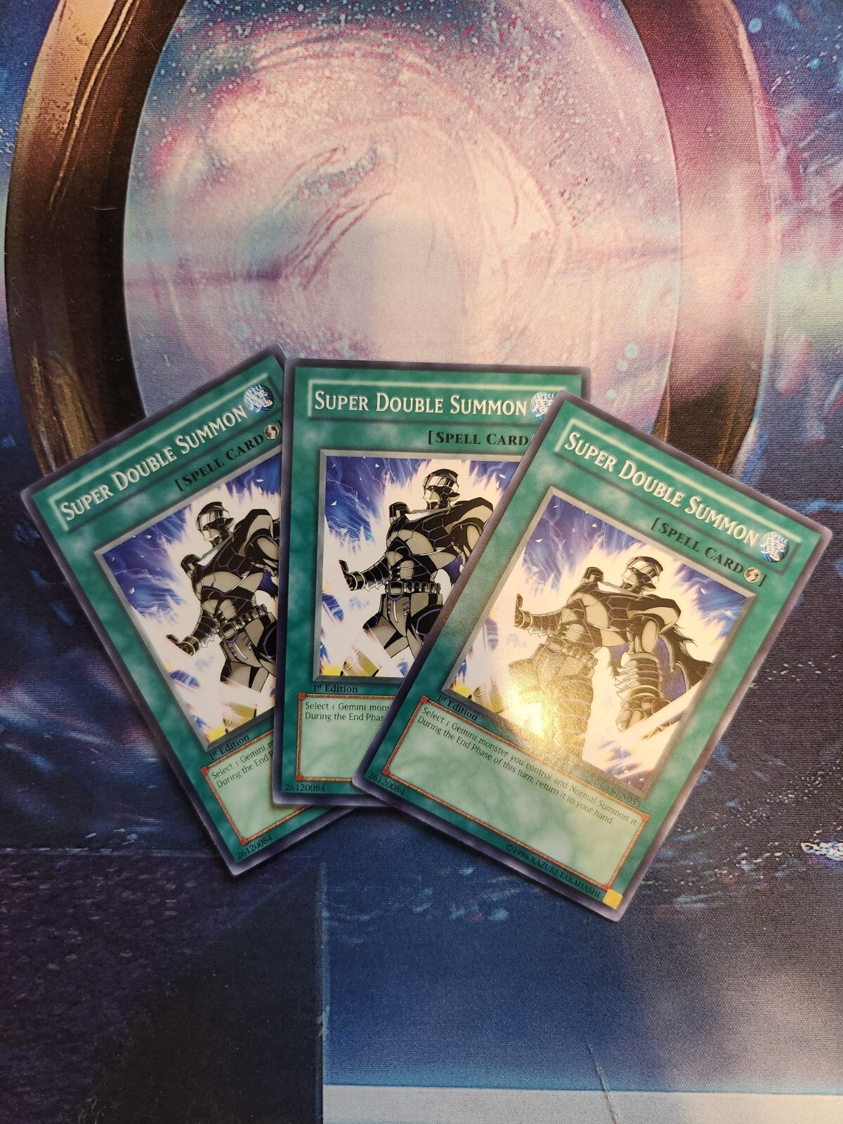 3x Super Double Summon NM 1st Edition GLAS-EN053 Gladiator's Assault ...