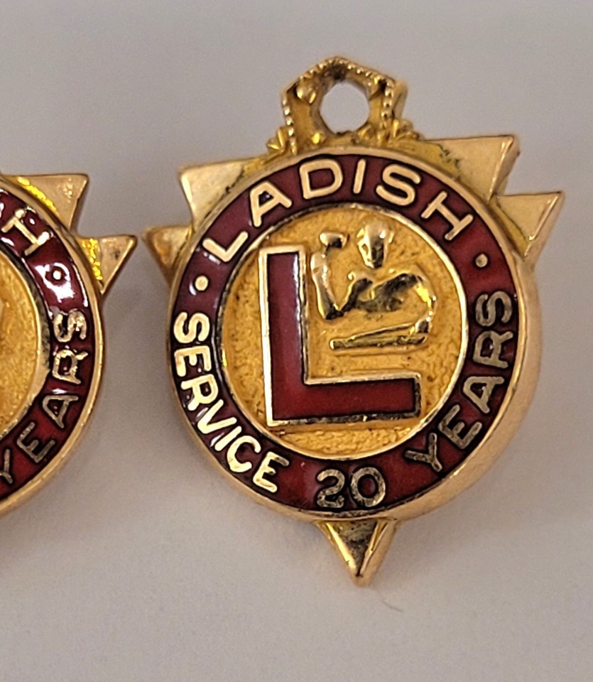 10kt Solid Gold Ladish Company Service Pins. 3 Pins 10,15 And 20 Year ...