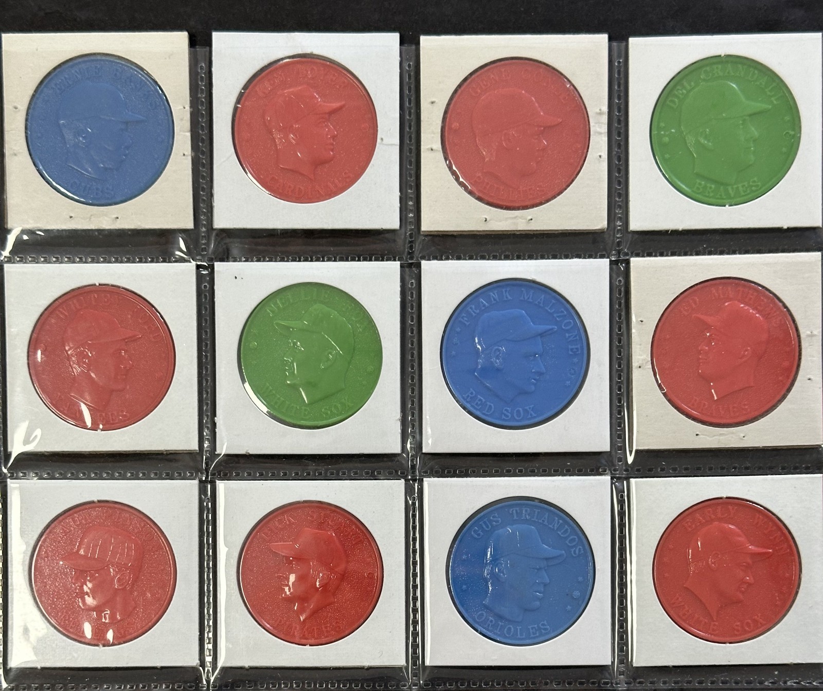LOT of (12) Different 1960 Armour Baseball Coins Banks Ford Fox Mathews ...