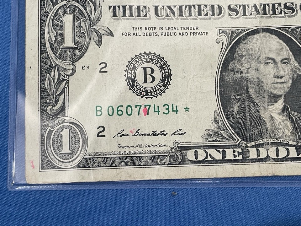 Star Note B06077434*FW Pink Dot On Bottom Number Duplicate 2013 1 ...