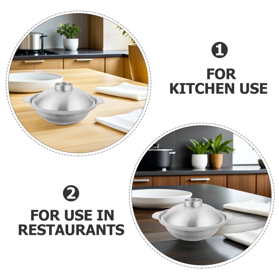 Rice Cooker Casserole Pot with Lid Aluminum Stir Fry Pan Stock Pots ...