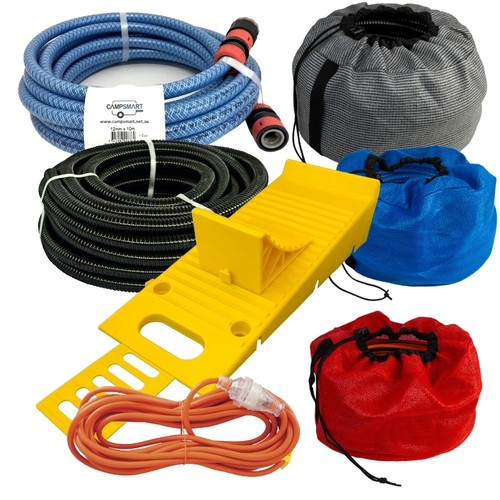 Caravan Essentials Starter Kit Pack - 7 Piece Water Sullage Hose Lead ...