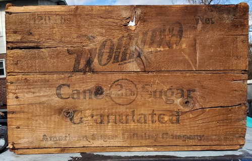 Antique Domino Sugar Wood Crate Advertising American Sugars Refining ...