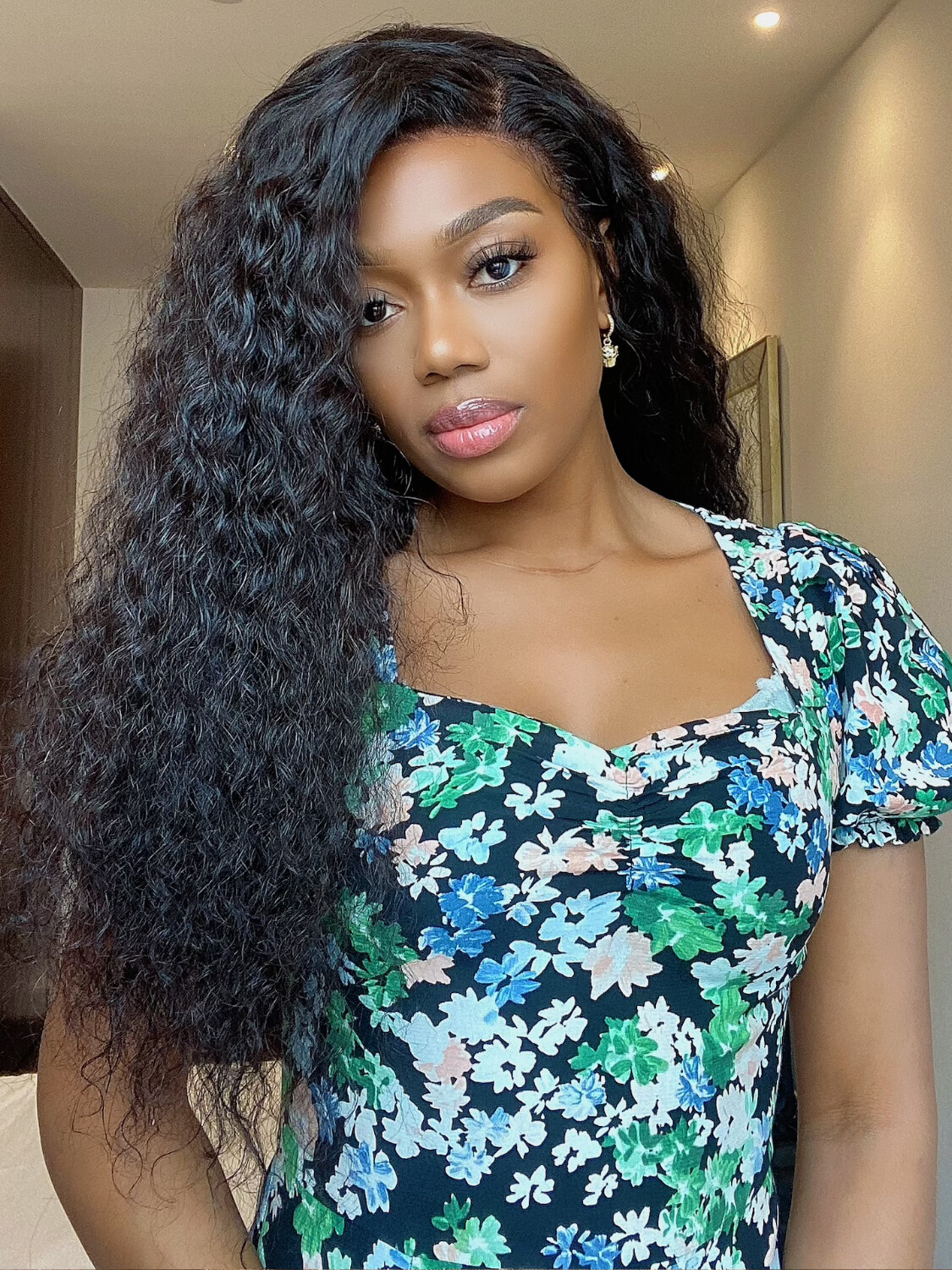 UNice Mongolian Curly Glueless Wear and Go Wig Pre Cut Lace Front Human ...