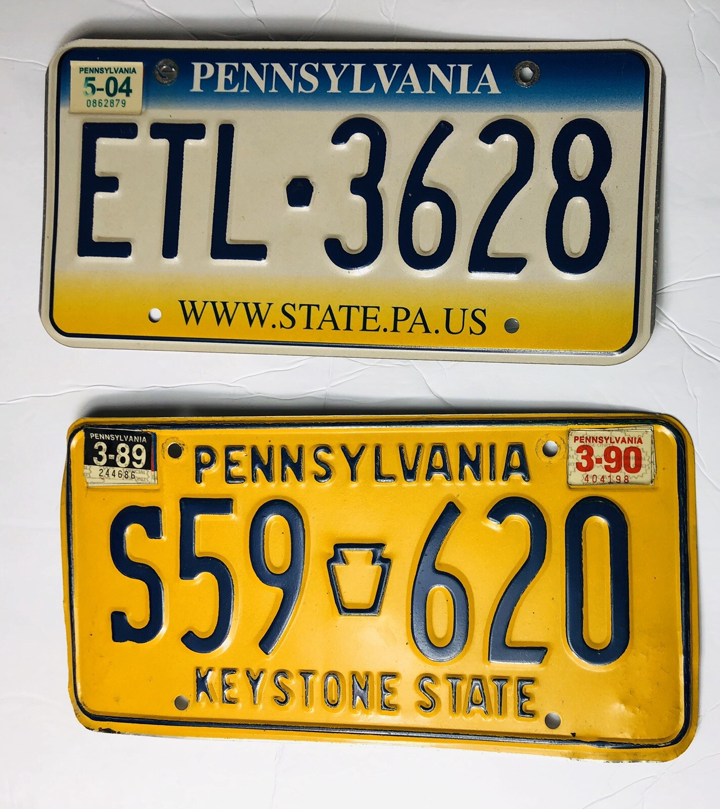 Vintage Yellow Pennsylvania Metal License Plate "KEYSTONE STATE" PA 89 ...