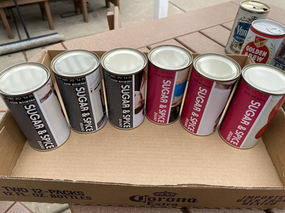 6 Different Sugar And Spice Air Filled Straight Steel Pull Tab Beer ...