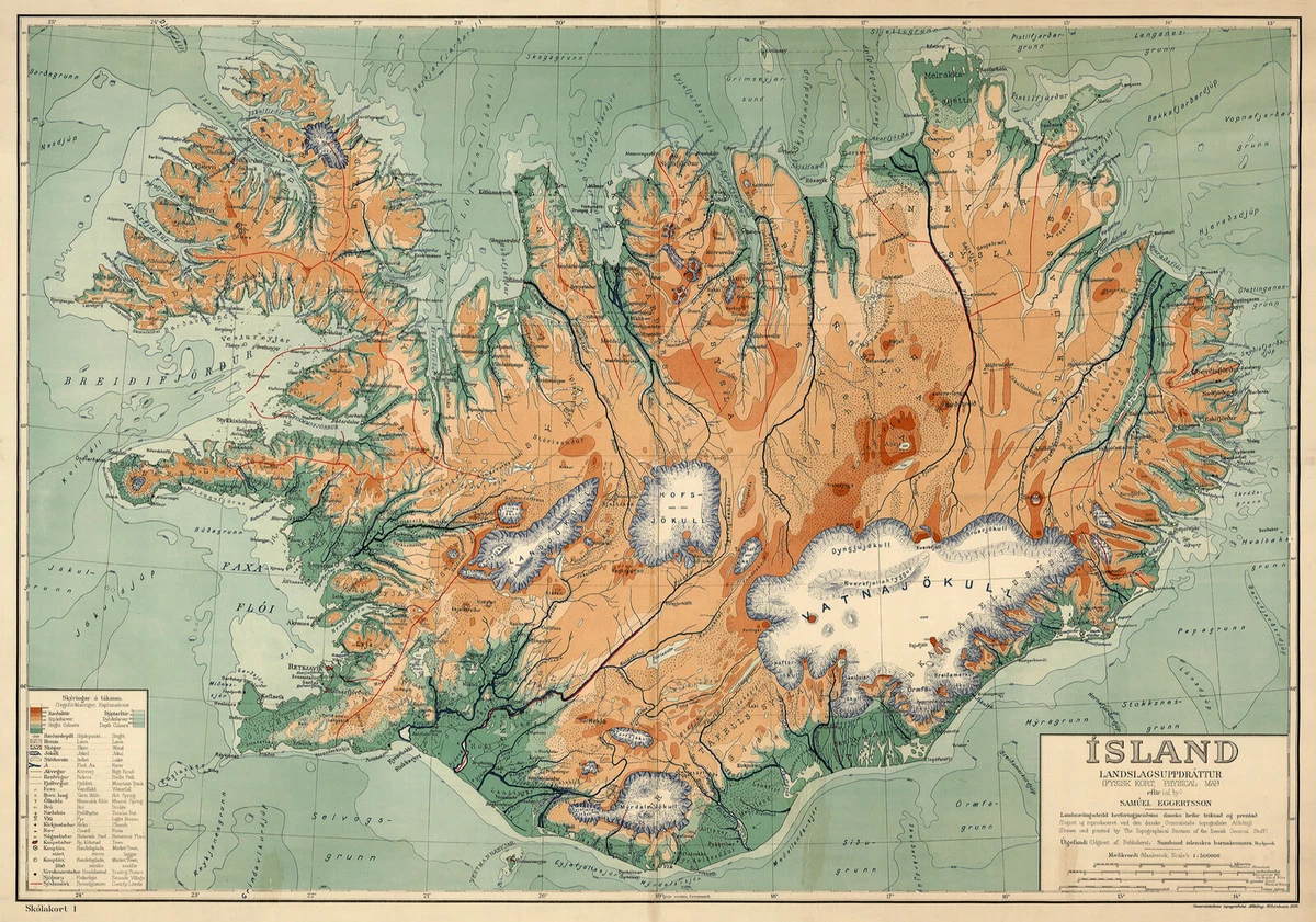Topographic Map Of Iceland