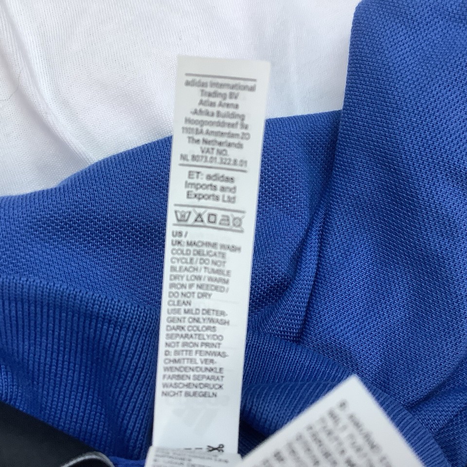 NEW ADIDAS Polo Shirt Top Size XL Cotton Mix Blue White Mix With tags ...