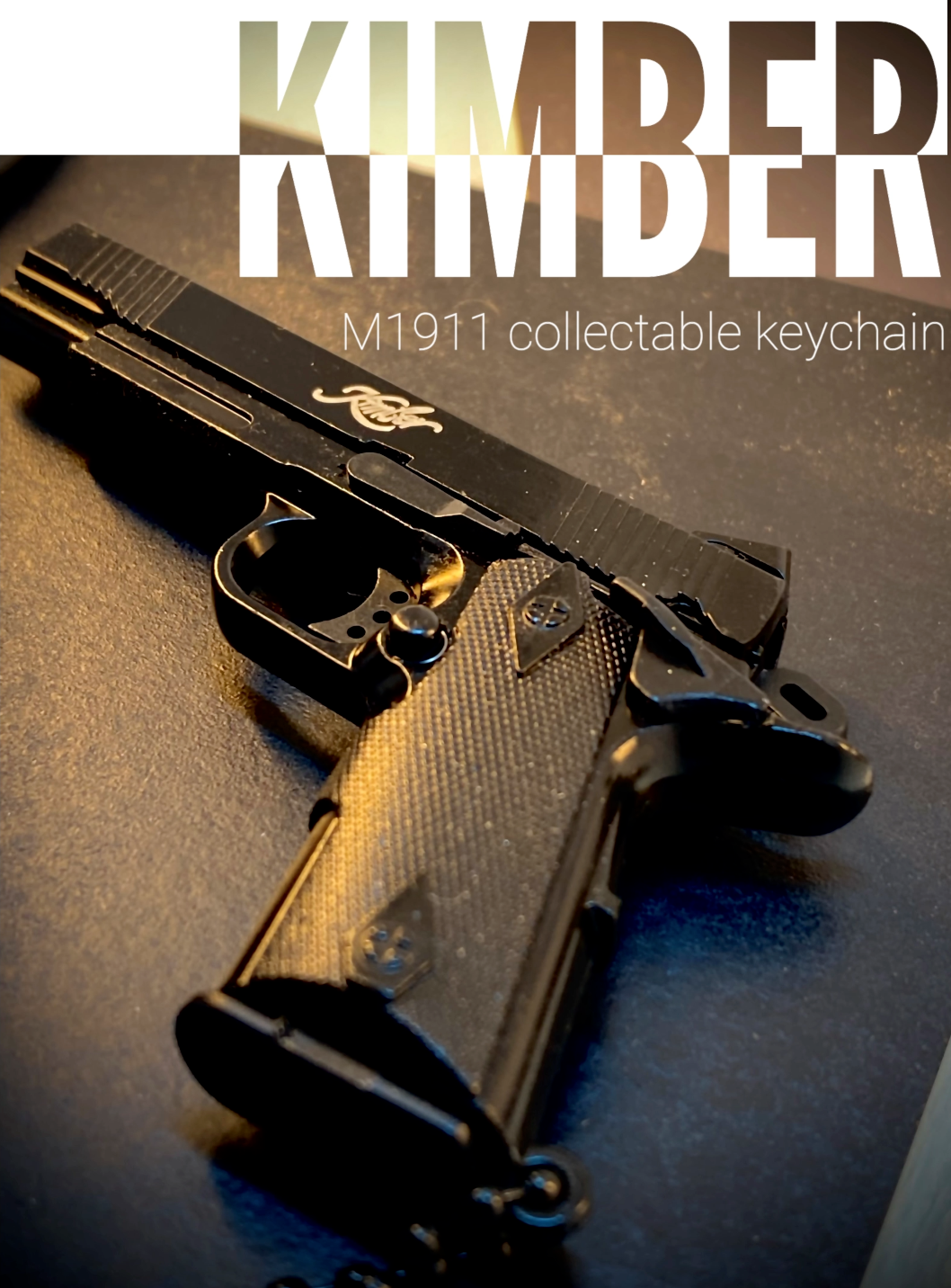 Kimber 1911 Pistol Gun 1:3 Scale Keyring Working Action Removable Mag ...
