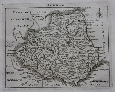 Original antique map, ENGLAND, DURHAM, 'England Displayed' J Rocque ...