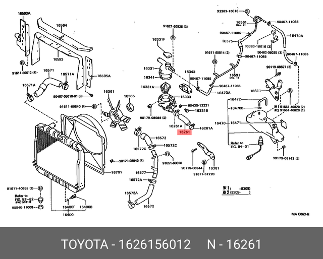 Genuine OE coolant hose 1626156012 for TOYOTA 16261-56012 online kaufen ...