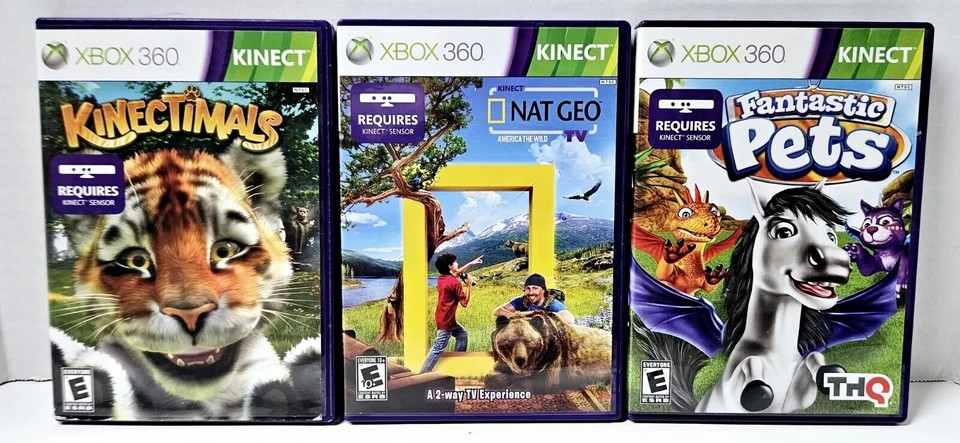 Xbox 360 Game Bundle Kinect Dance Sports Exercise Animal Motion Michael ...