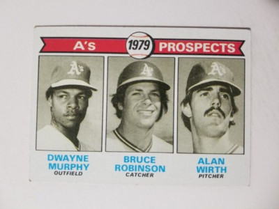 ATHLETICS 1979 PROSPECTS TOPPS BASEBALL CARD #711 DWAYNE MURPHY ALAN ...