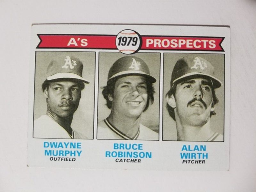 ATHLETICS 1979 PROSPECTS TOPPS BASEBALL CARD #711 DWAYNE MURPHY ALAN ...