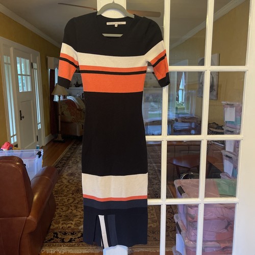 RACHEL ROY Women's Mixed Stripe knit color block body corn short sleeve ...