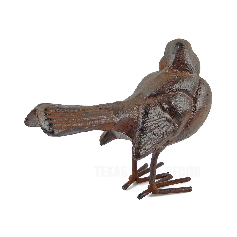 Cast Iron Bird Figurine Statue Garden Porch Fountain Decor Antique ...
