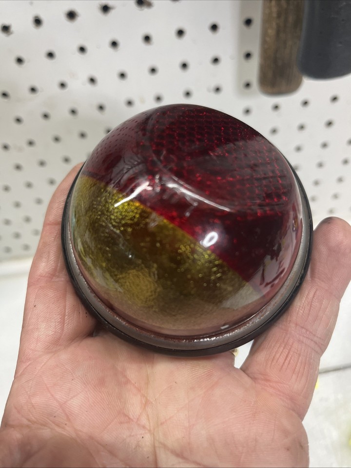 Vintage Motorcycle Glass Tail light Complete Orig Wiring Harley Indian ...