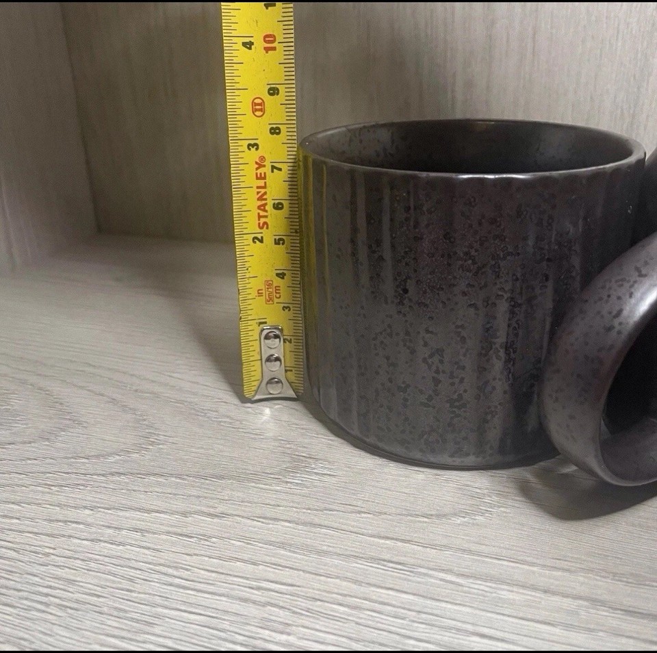 Swedish Coffee Mugs Tea Cups Grey Black Pion 2x Mug Ceramic Striped ...