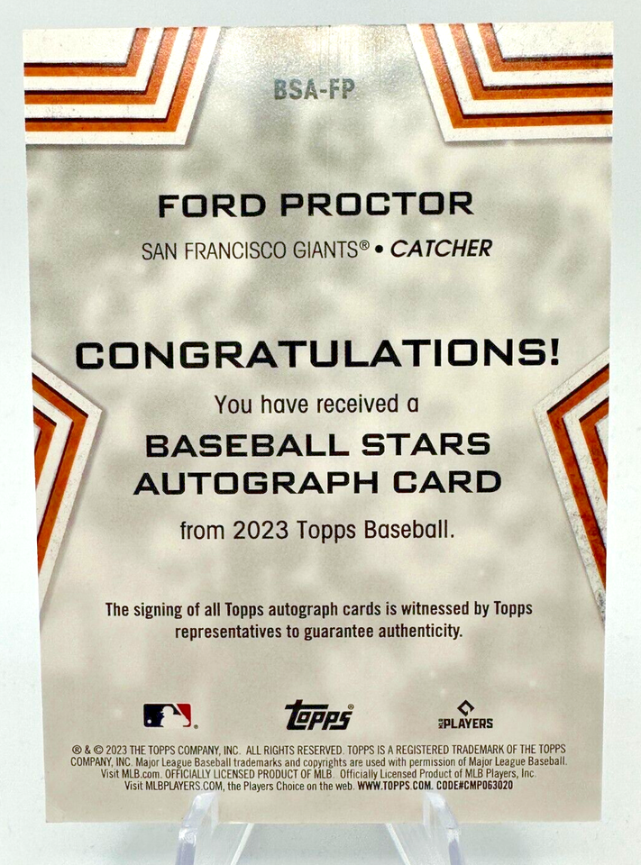 2023 Topps Series 2 Ford Proctor Baseball Stars RC Auto #BSA-FP | eBay