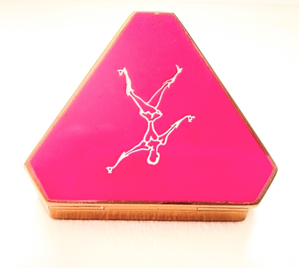 Schiaparelli Vintage Enameled Rouge Compact late 1940s, Pink | eBay