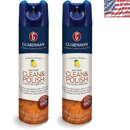 Lemon Fresh Wood Furniture Polish Spray - 12.5 oz - Silicone-Free UV ...