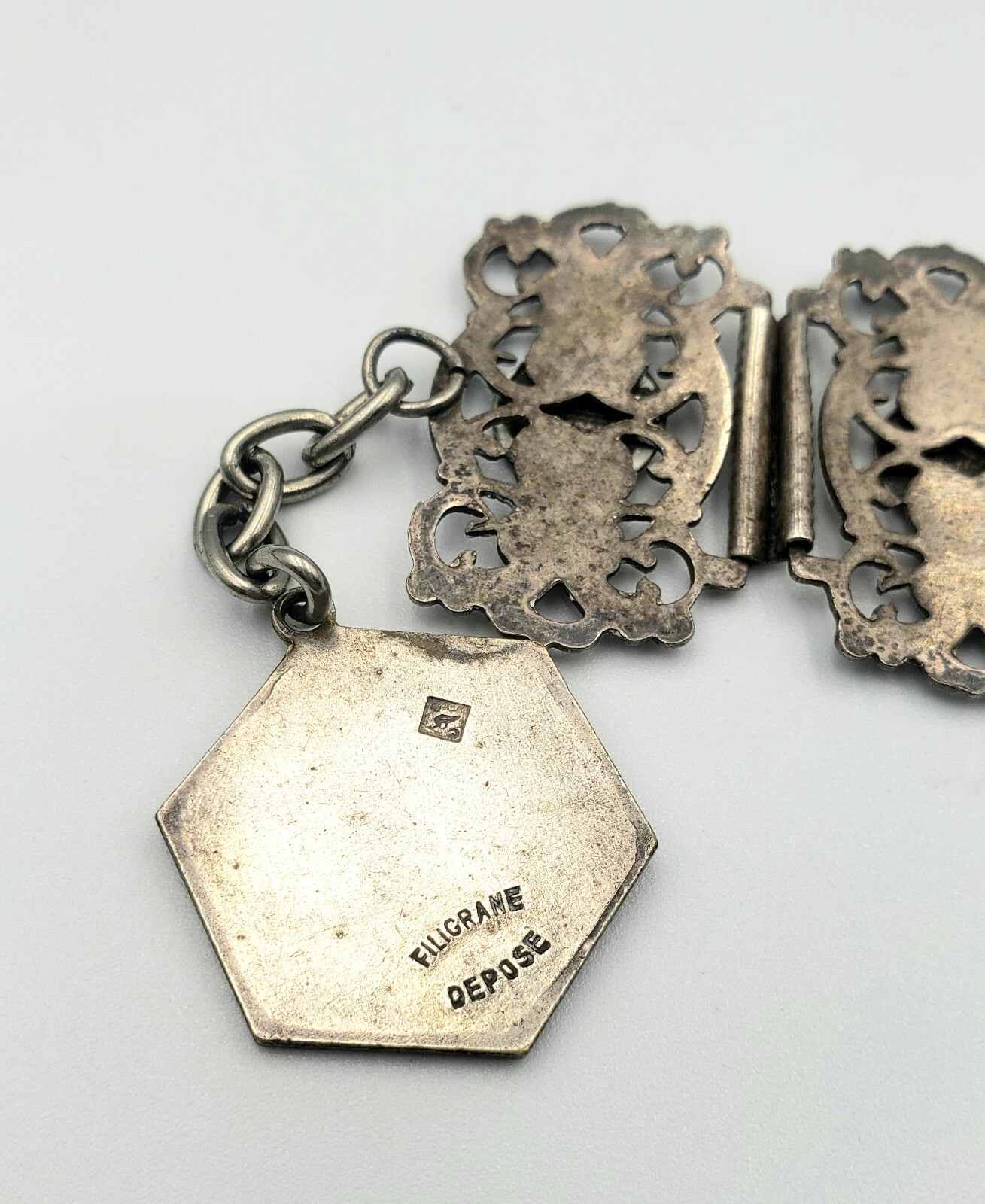 FRENCH ART DECO 1930S FILIGRANE DEPOSE SOUVENIR TOUR SP BRACELET ...