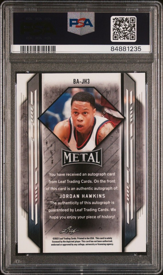 PSA 10 - JORDAN HAWKINS Auto - 2021 Leaf Metal Autograph RC - First ...