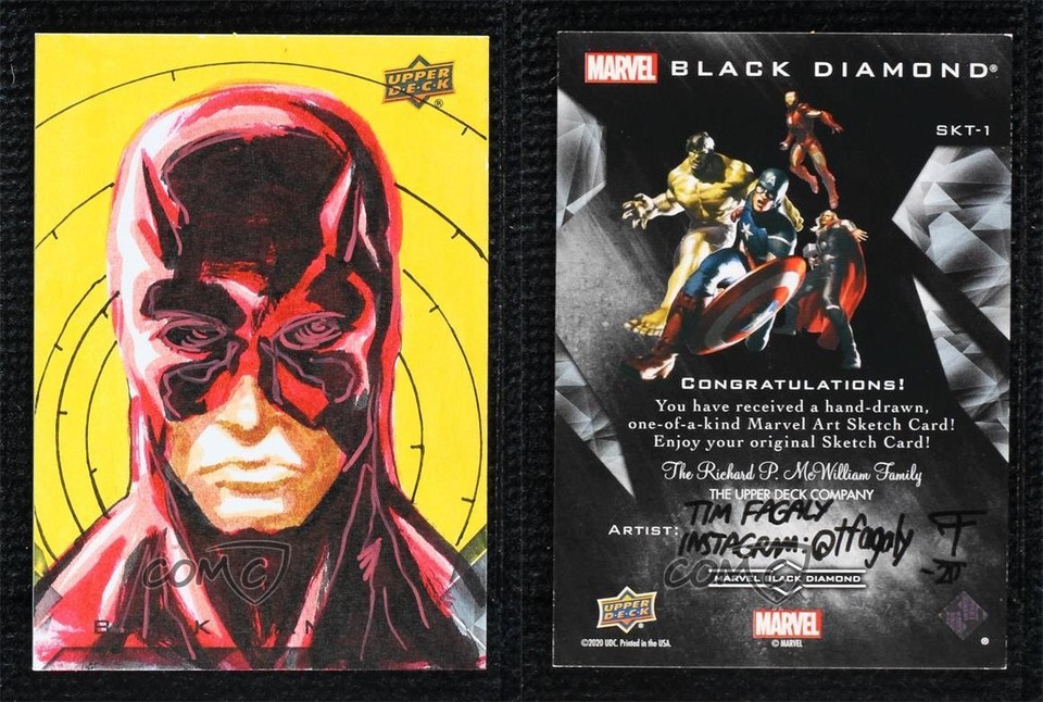 2021 Upper Deck Marvel Black Diamond 1/1 Tim Fagaly Auto Sketch p1l | eBay
