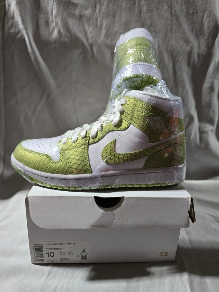 Jordan 1 SE Mid Green Python W for sale | eBay