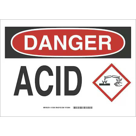 BRADY 131826 Danger Sign, 10 in H, 14 in W, Fiberglass, Rectangle ...