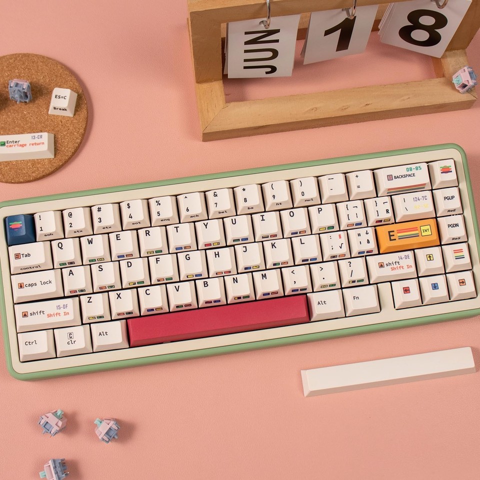 147 Keys PBT Japanese Keycaps Cherry Profile Dye Sub Beige Retro ...