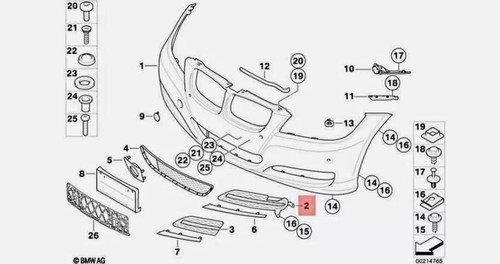 NEW GENUINE BMW E90 Sedan Front Bumper Closed Grille Grid right ...
