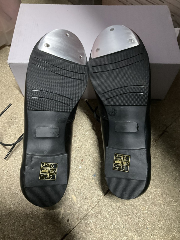 Black PU Low Heel Tap Dance Shoes toe taps Size 4 adult | eBay