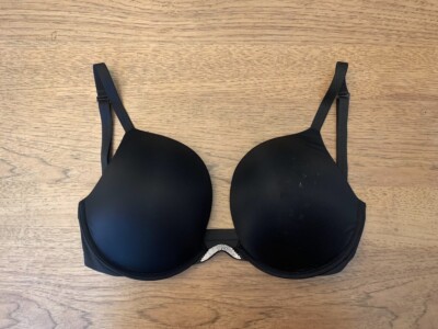 Victoria's Secret Pure Black 36B Bare Plunge Convertible Shine Push Up ...