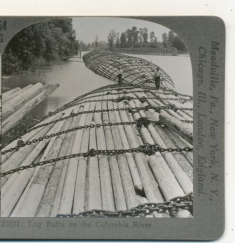 Huge log Rafts on the Columbia River Keystone Stereoview c1920 | eBay