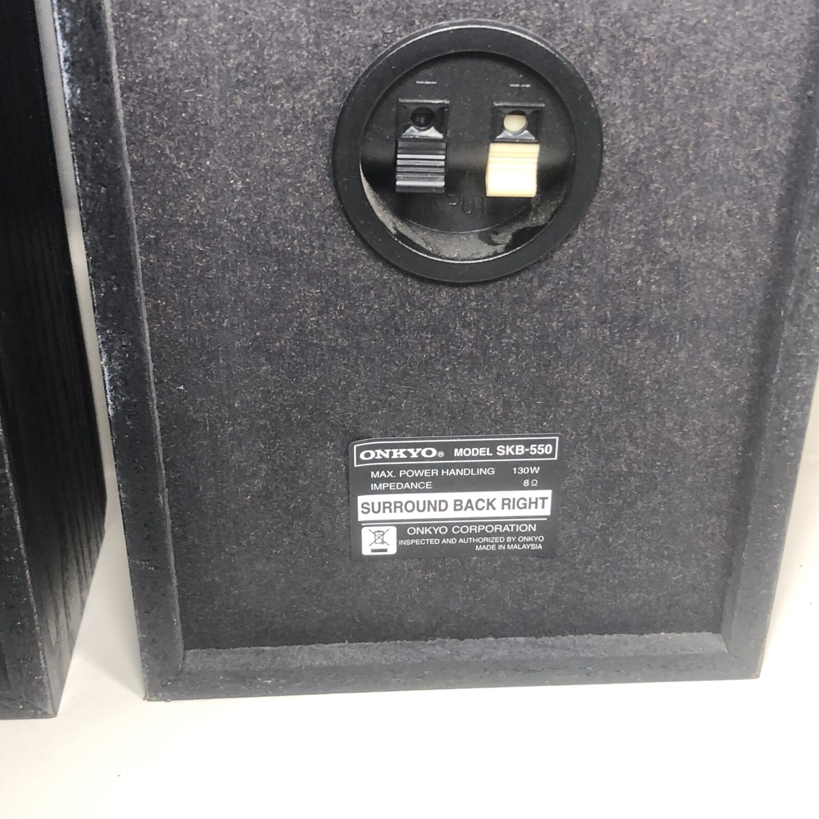 Onkyo SKB-550 Bookshelf Back L & R Surround Speakers Mountable Pair ...